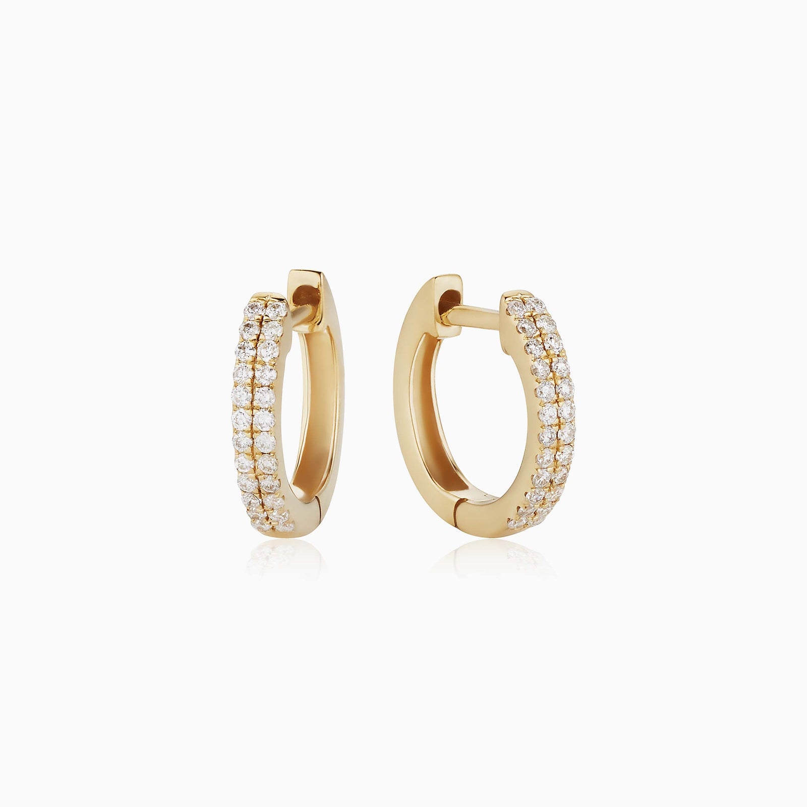 Twin Row Diamond Mini Hoops