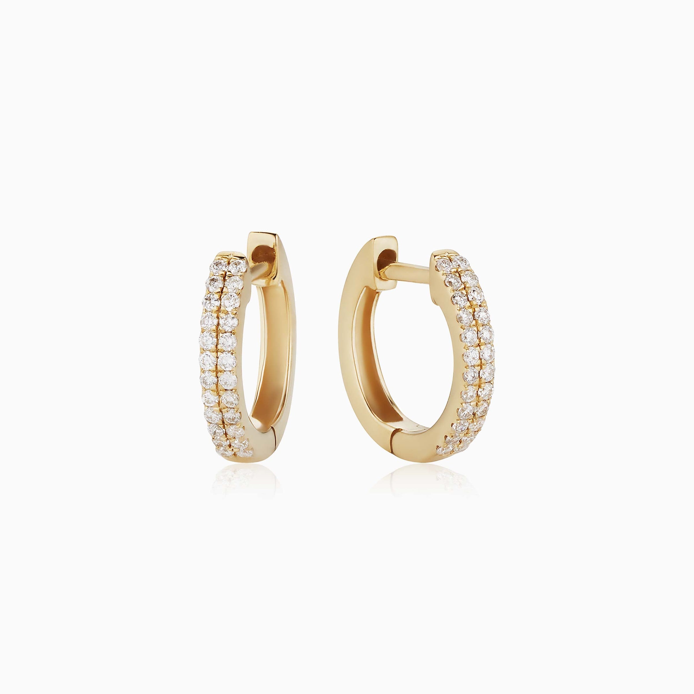 Twin Row Diamond Mini Hoops